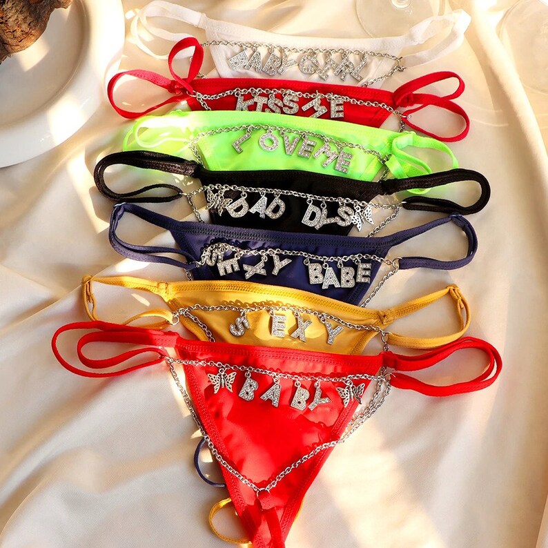 Personalized Thong Chain Thong Bikini Custom Name Belly Chain ...