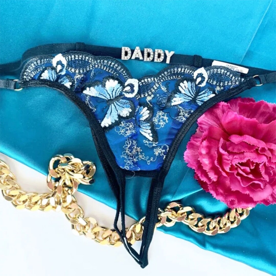 Open Crotch Panties Custom Thong With Name Chain Body Jewelry ...