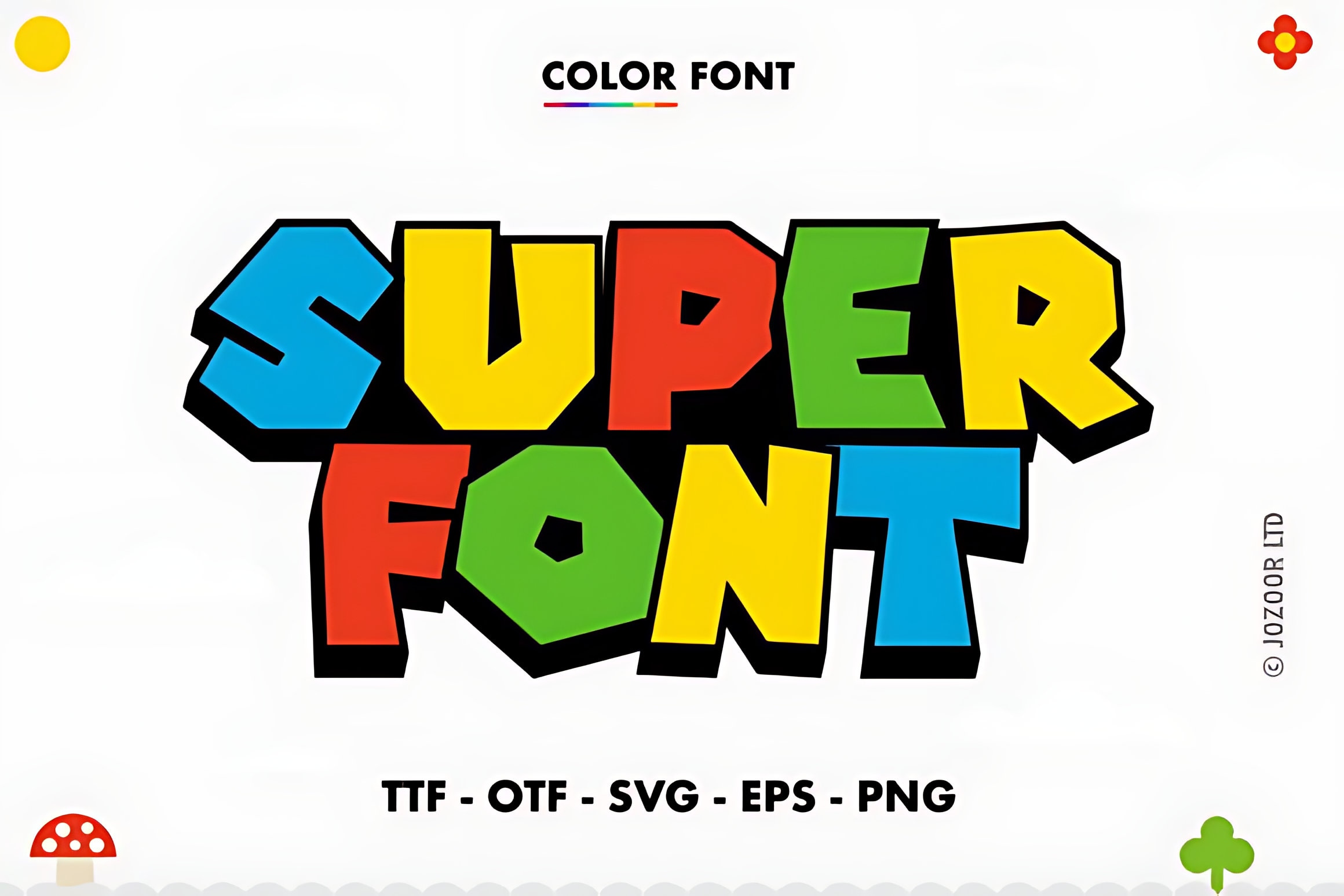 Super Font, Colorful Super Font Bundle, Super Bundle PNG SVG Eps Dfx ...