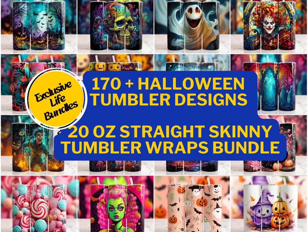 170+ Halloween Tumbler Wrap Bundle, 20 Oz Skinny Tumbler Sublimation ...