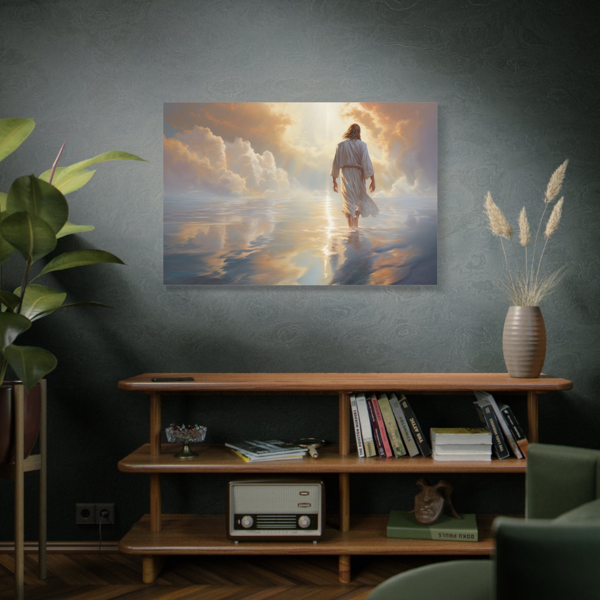 Jesus Walking on Water Matte Canvas Print, Christian Oil Painting Print ...