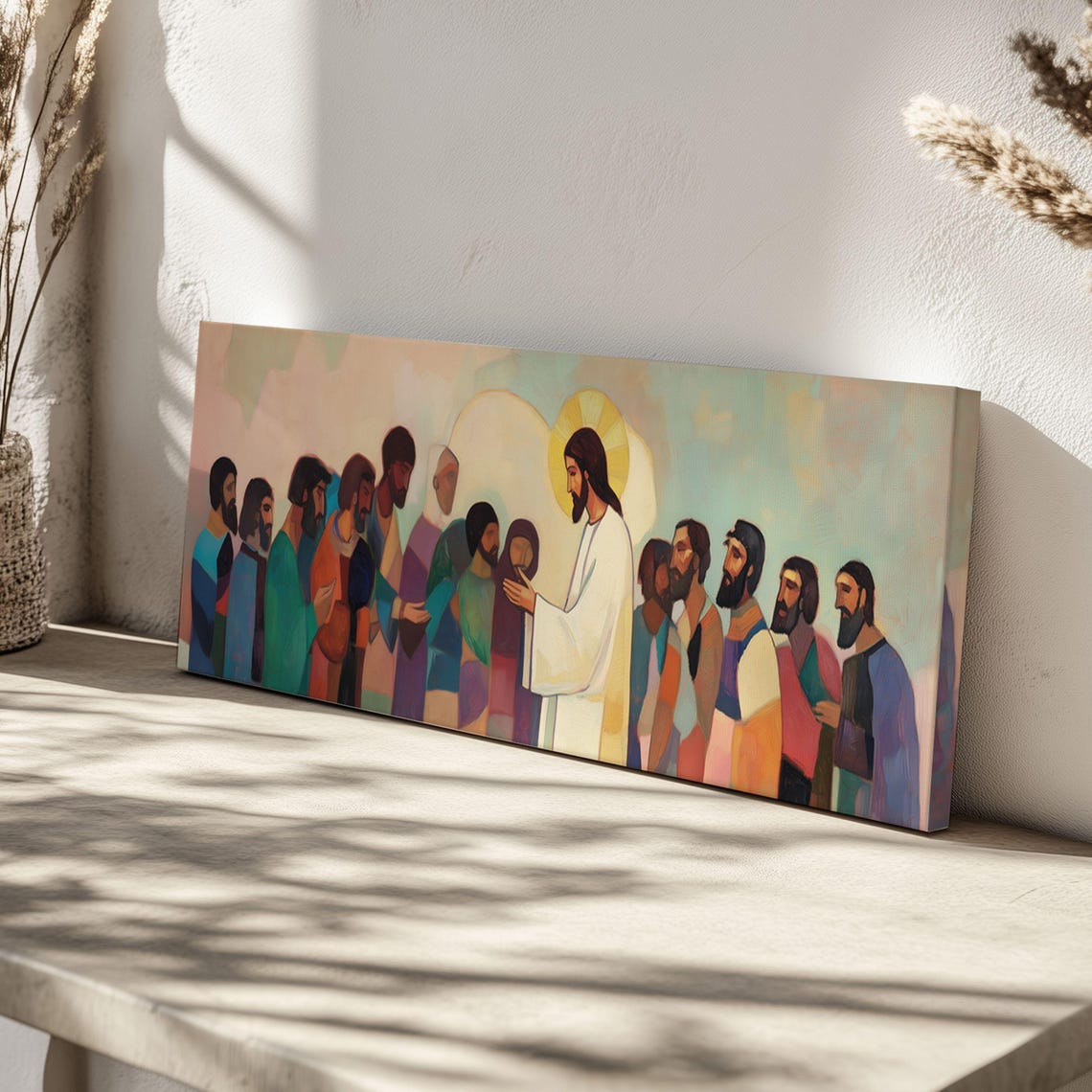 Long Horizontal Canvas Christ Teaching Followers Kandinsky Inspired ...
