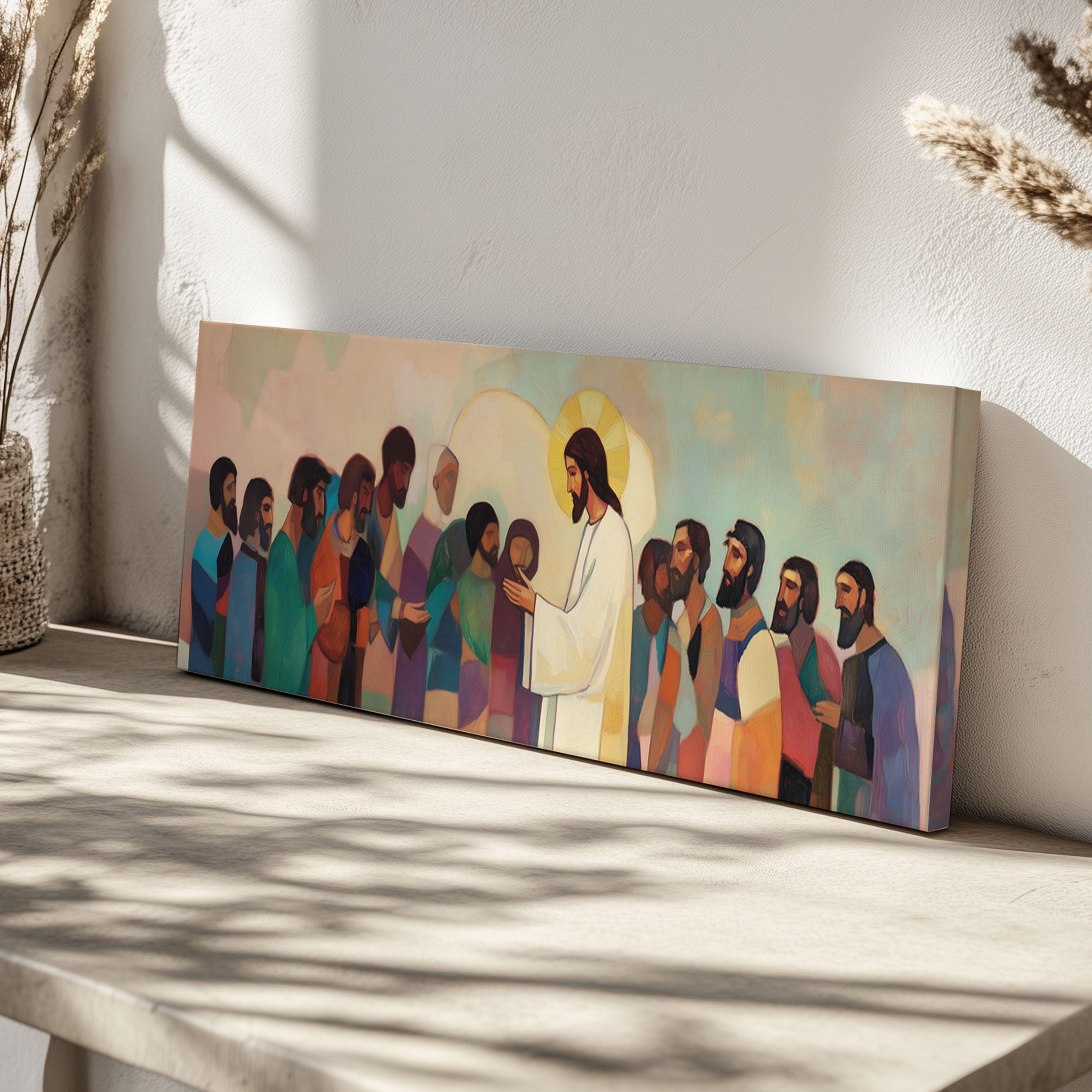 Long Horizontal Canvas Christ Teaching Followers Kandinsky Inspired ...