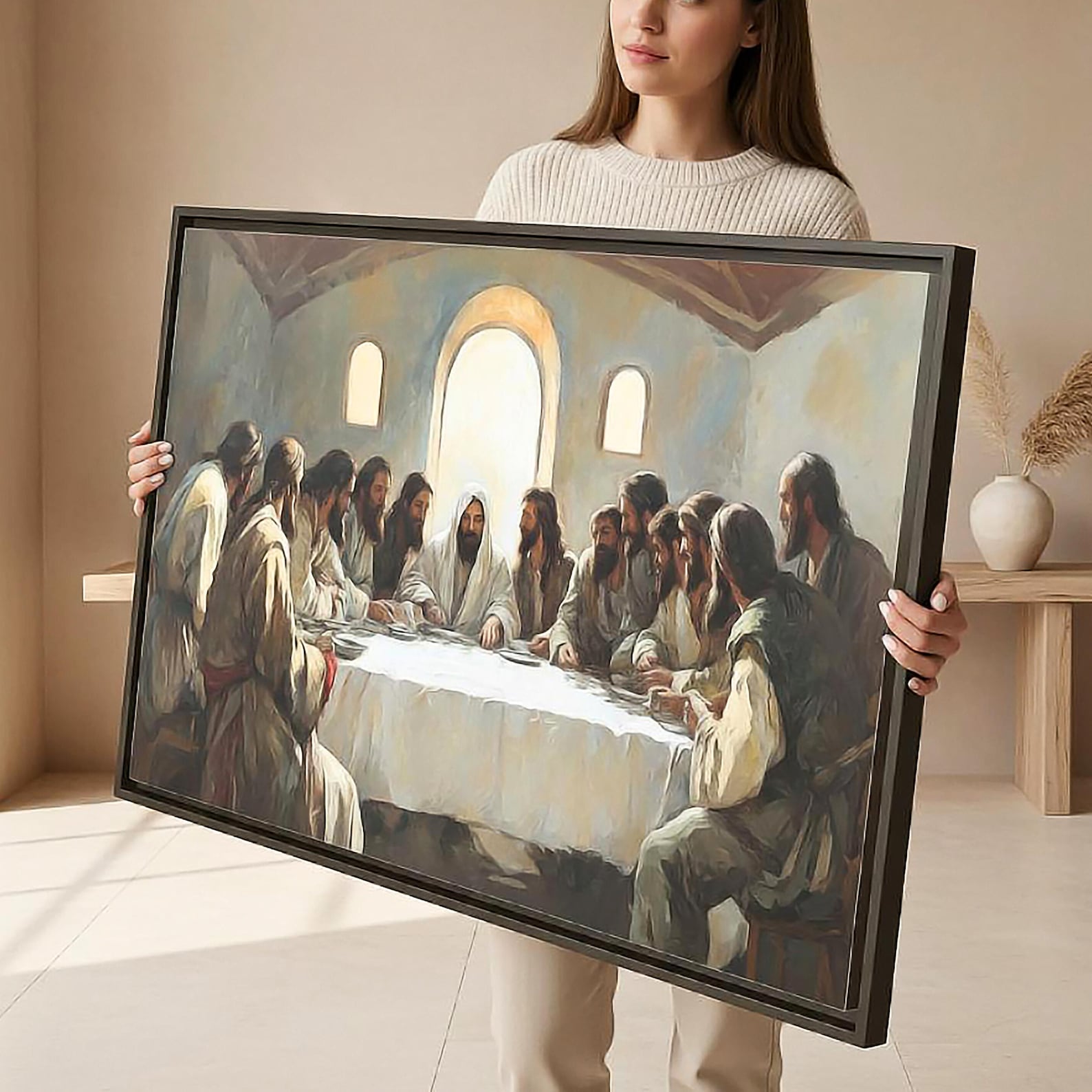 Modern Last Supper Framed Canvas Print Modernized Last Supper Wall Art ...