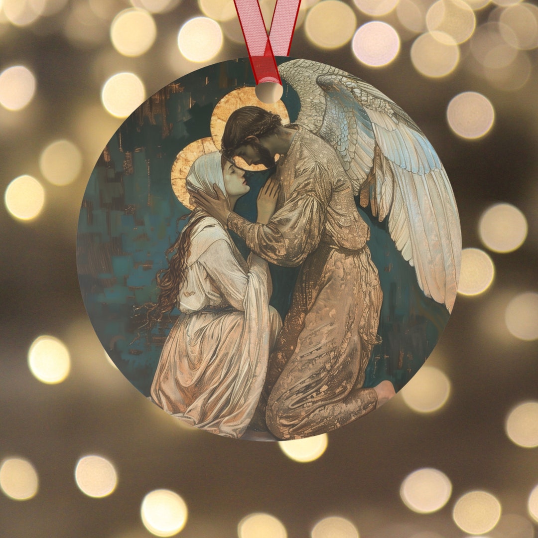 Mary and the Angel Gabriel Christmas Ornament Mary Visited by Angel ...