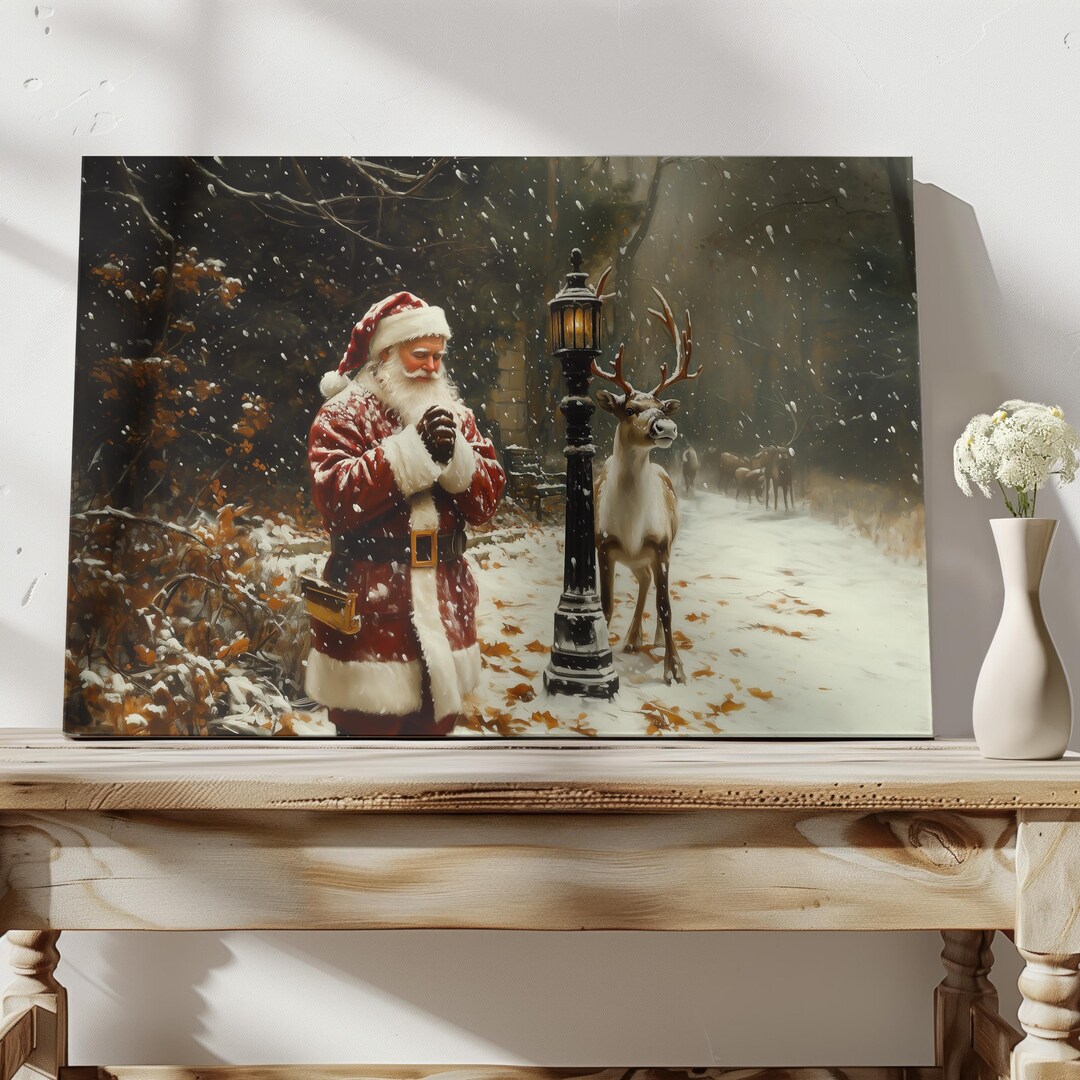 Faithful Santa, Santa Clause in Prayer Christian Canvas Art Christmas ...