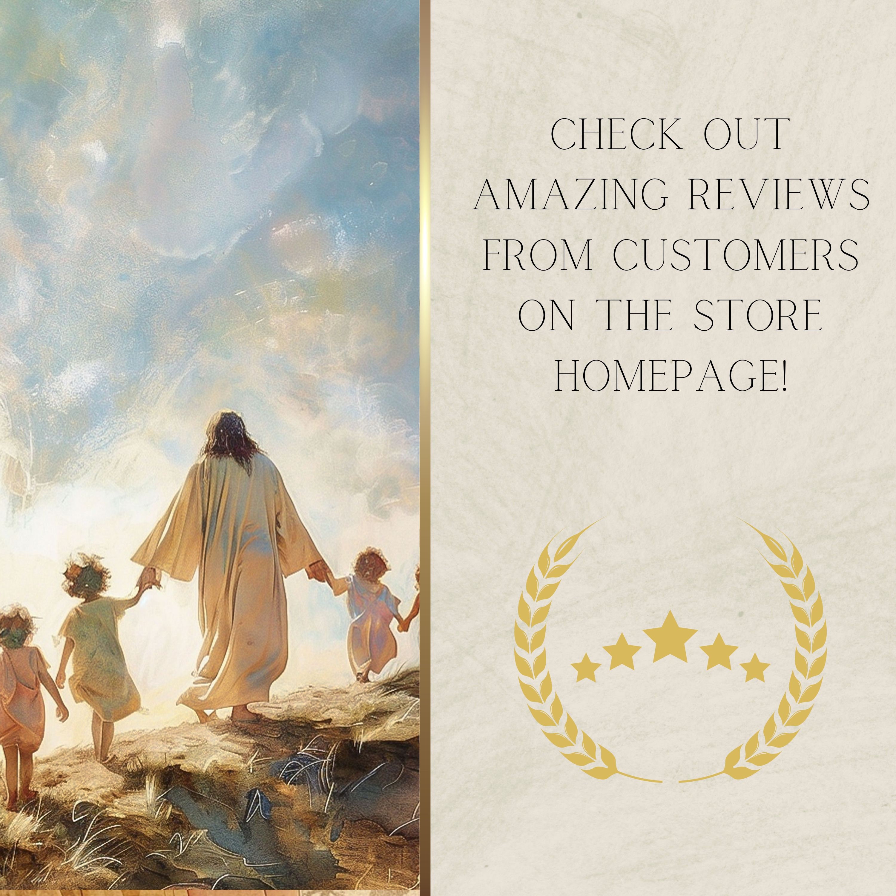 Heavenly Stroll Children and Christ Canvas Jesus Christ and Children ...