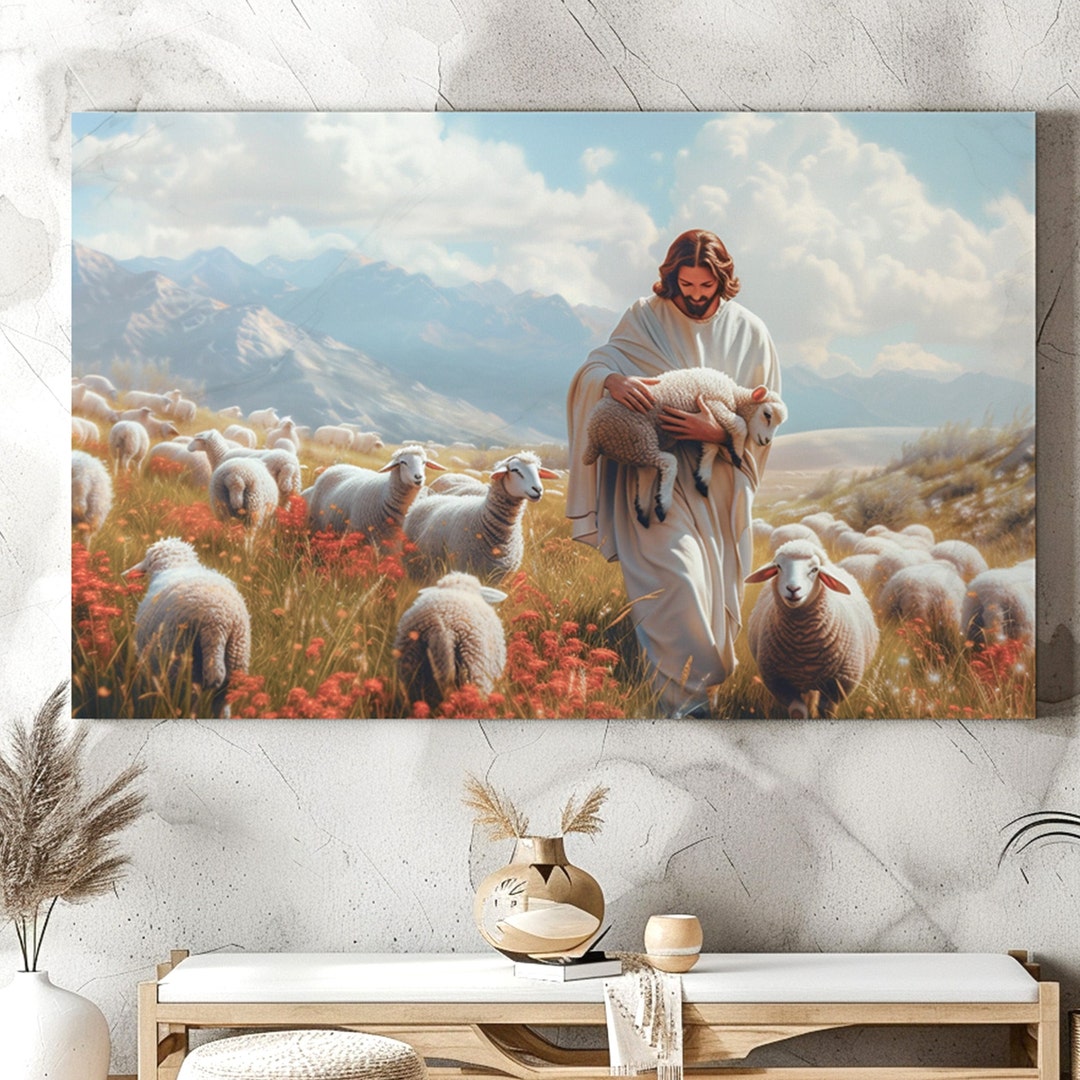 Jesus Christ Returns Lost Soul Canvas, Jesus Leaves the 99 Parable ...