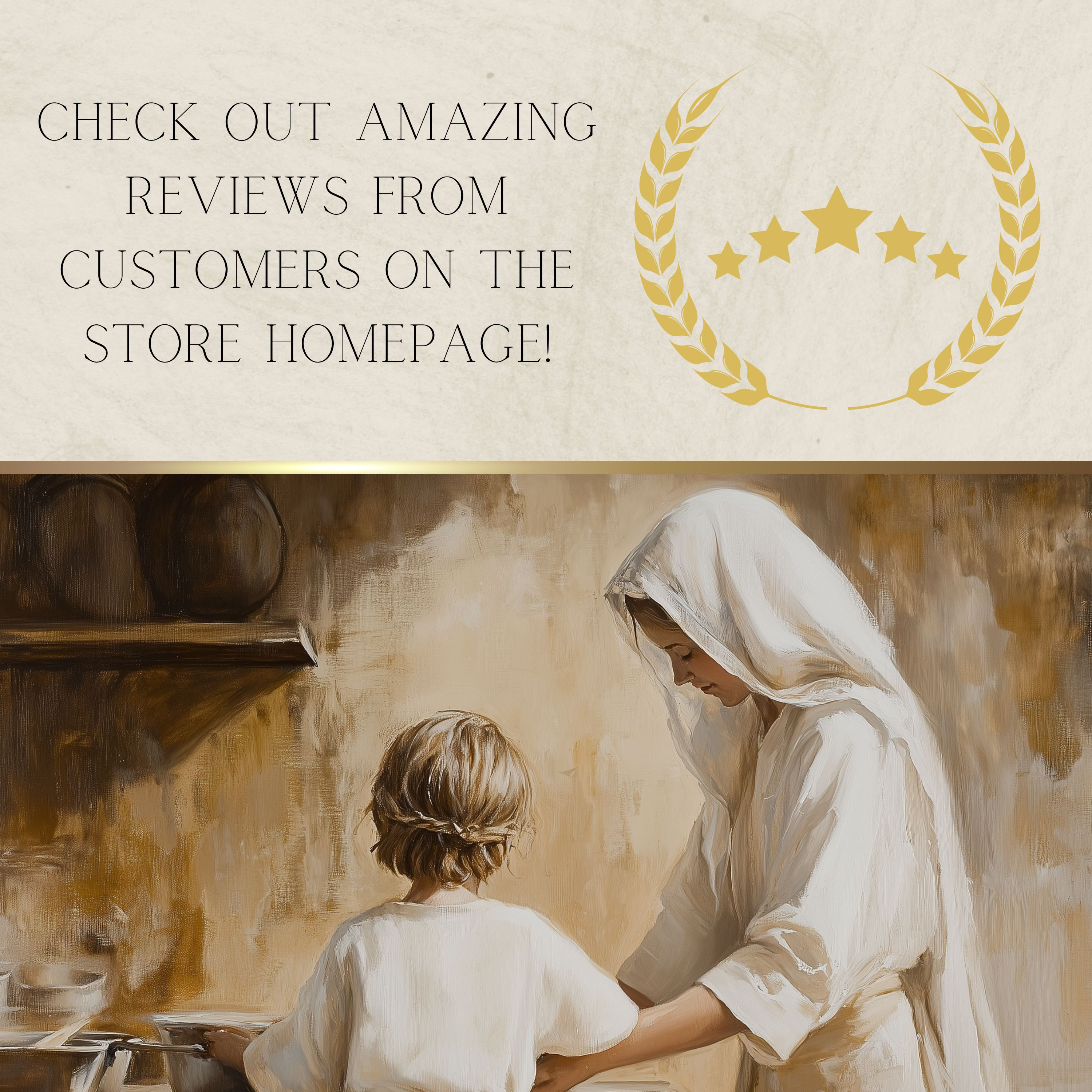 Jesus Helping Mother Mary Canvas Print Christian Oil Painting Print on ...