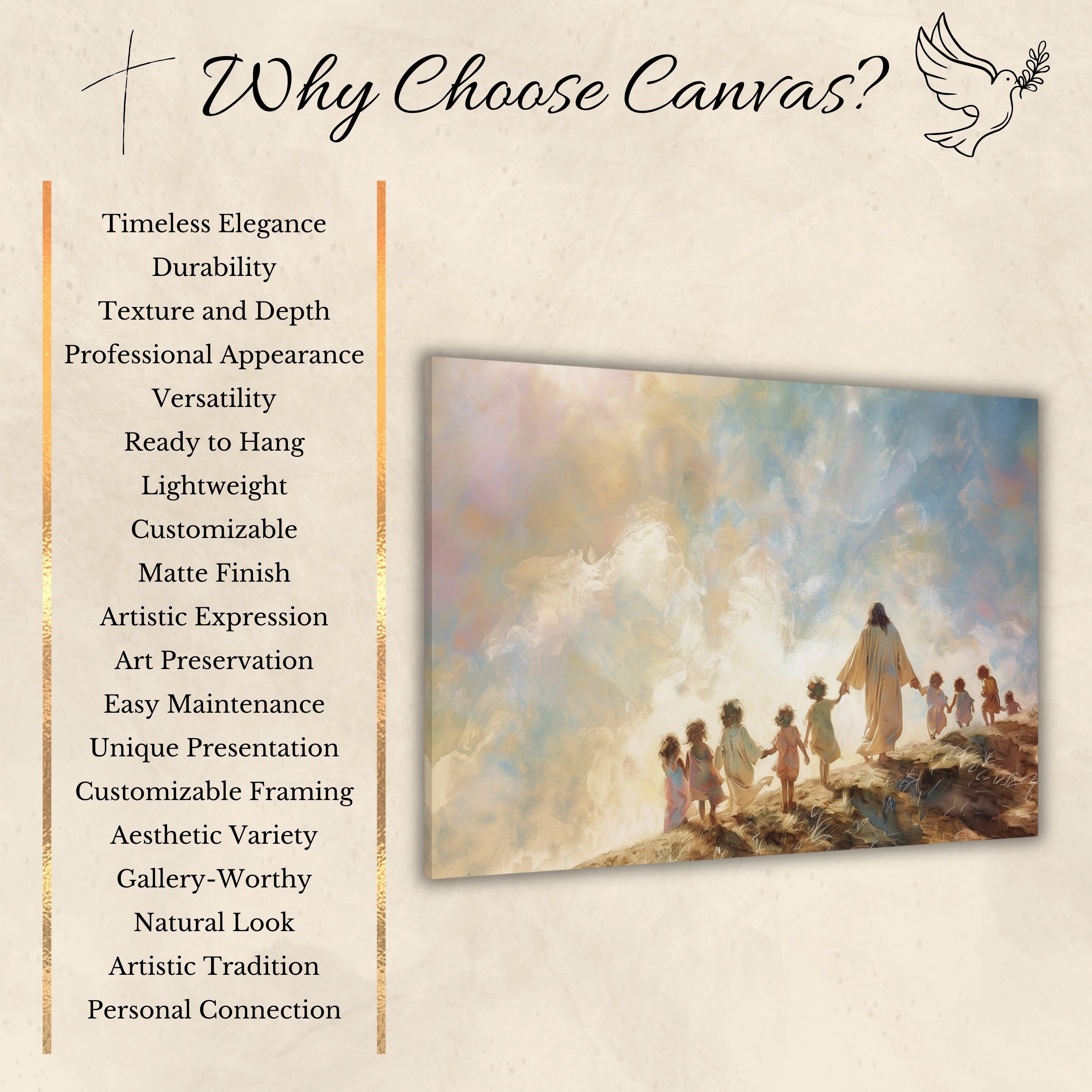 Heavenly Stroll Children and Christ Canvas Jesus Christ and Children ...