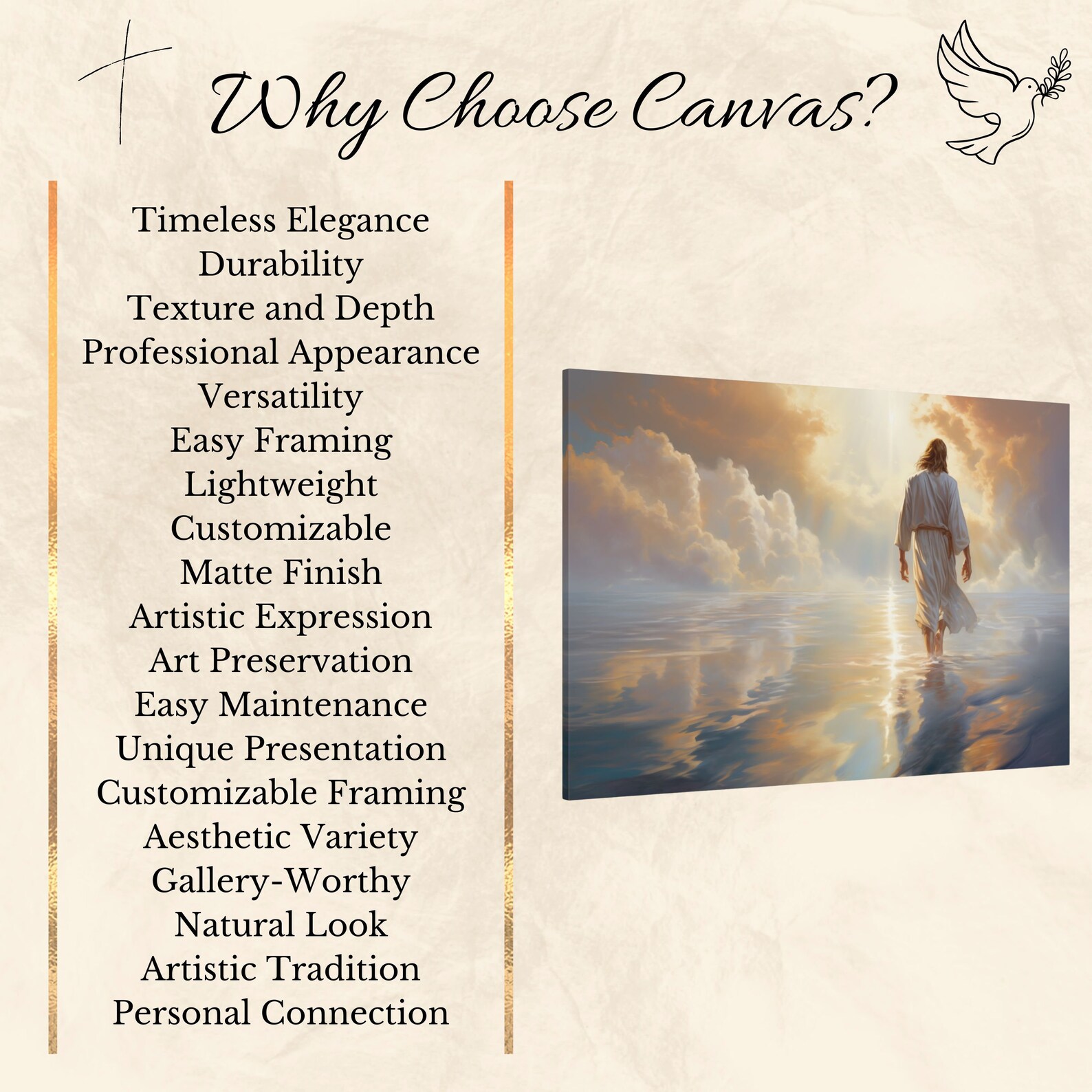 Jesus Walking on Water Matte Canvas Print, Christian Oil Painting Print ...
