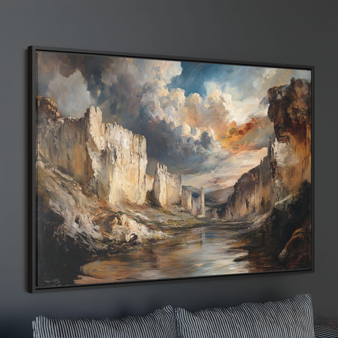 The Walls of Jericho Framed Canvas Print Modern Christian Artwork Walls ...