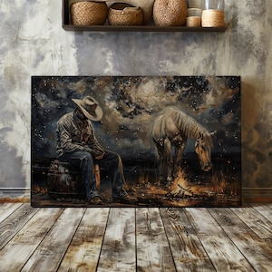 Praying Cowboy Christian Canvas Print Christian Cowboy Canvas Art ...