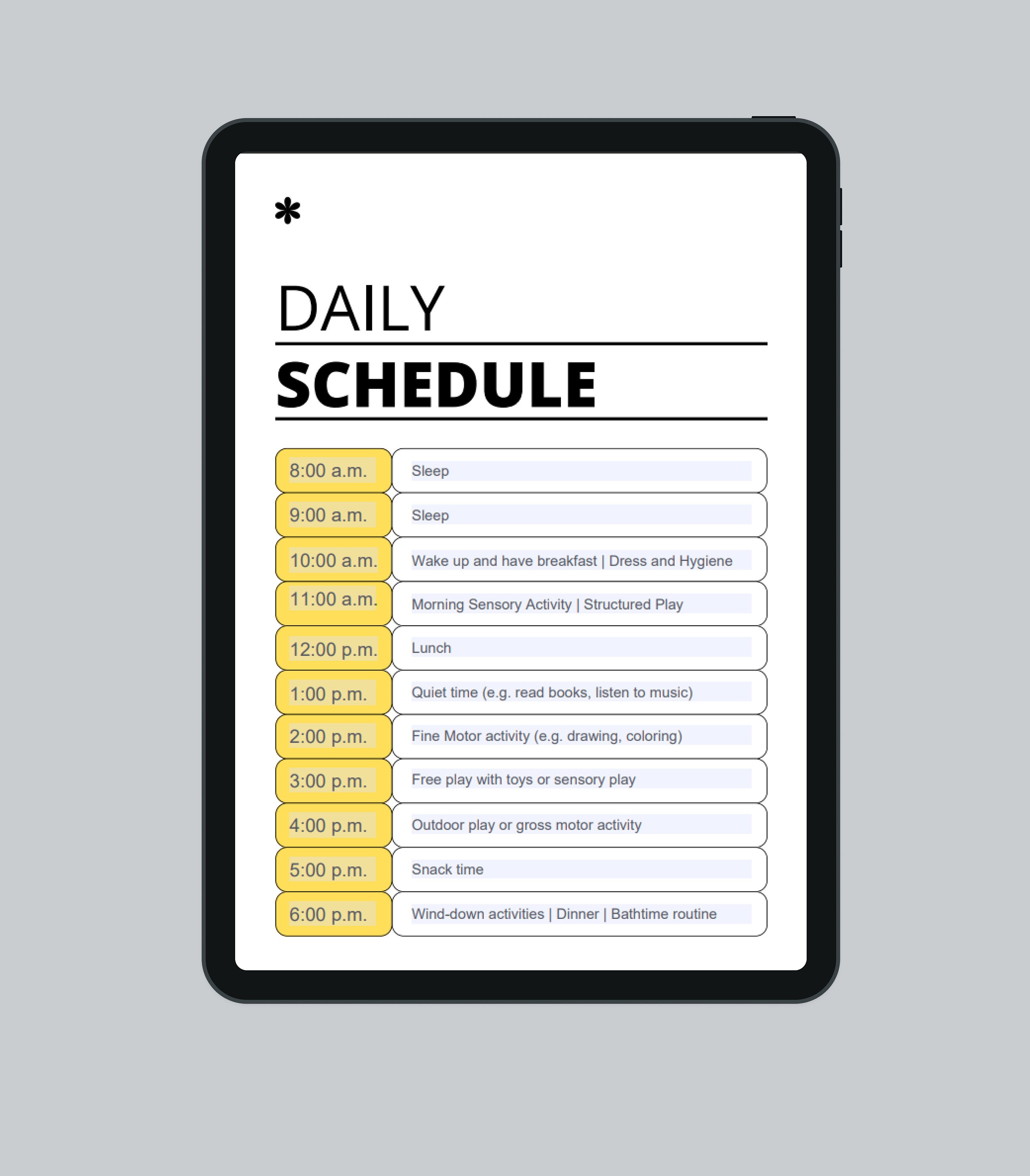 Minimalist Daily Schedule Fillable PDF - Etsy