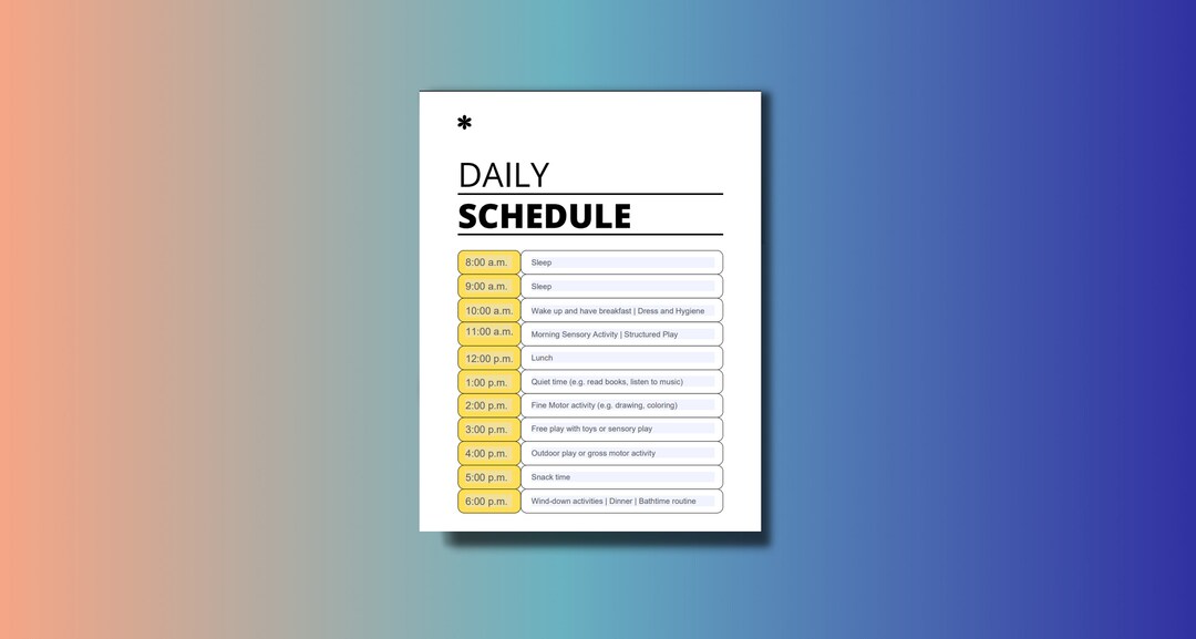 Minimalist Daily Schedule Fillable PDF - Etsy