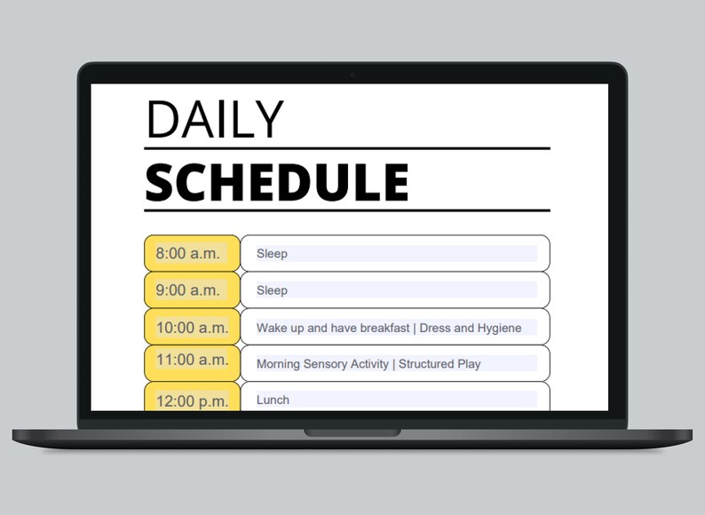 Minimalist Daily Schedule Fillable PDF - Etsy