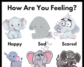 Cute Feelings Chart for Therapy or Teachers, Child Therapist Tools ...