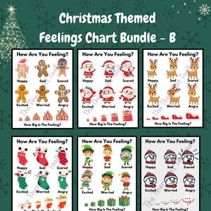 Christmas Feelings Chart, Emotions Chart, Play Therapy Tool, Counseling ...