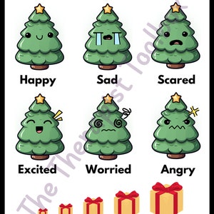 Christmas Feelings Chart, Emotions Chart, Play Therapy Tool, Counseling ...