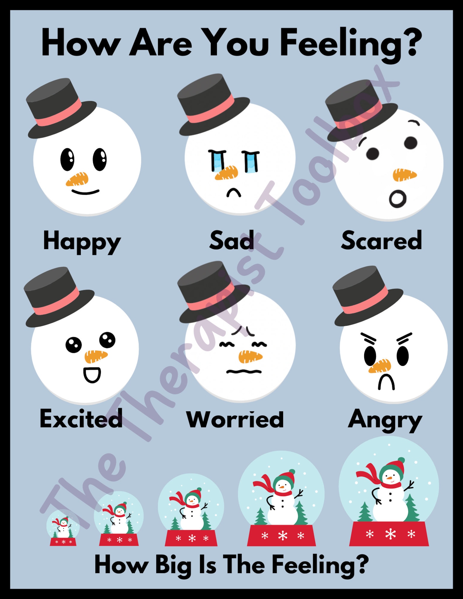 Christmas Feelings Chart, Emotions Chart, Play Therapy Tool, Counseling ...