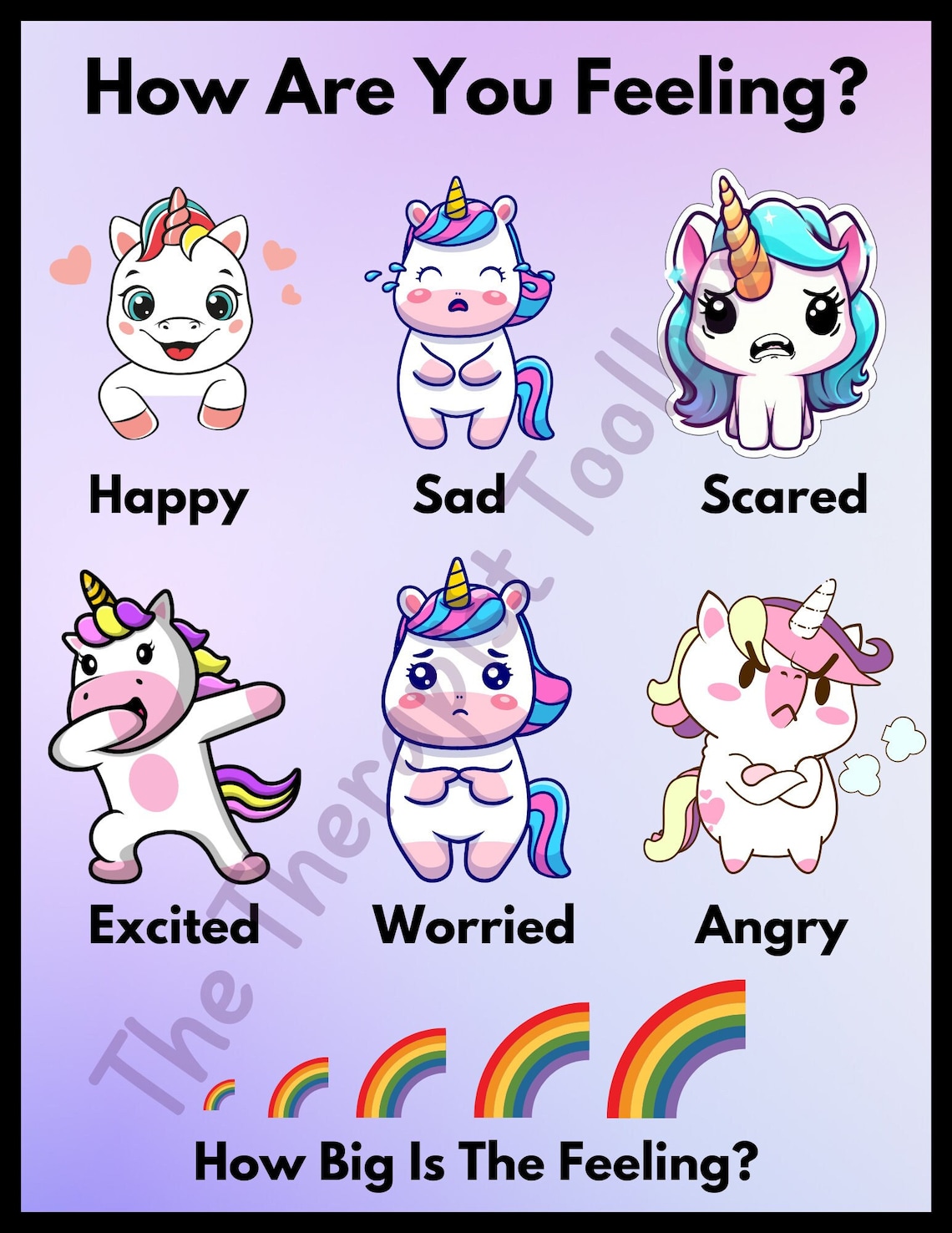 Cute Feelings Chart for Therapy or Teachers, Child Therapist Tools ...