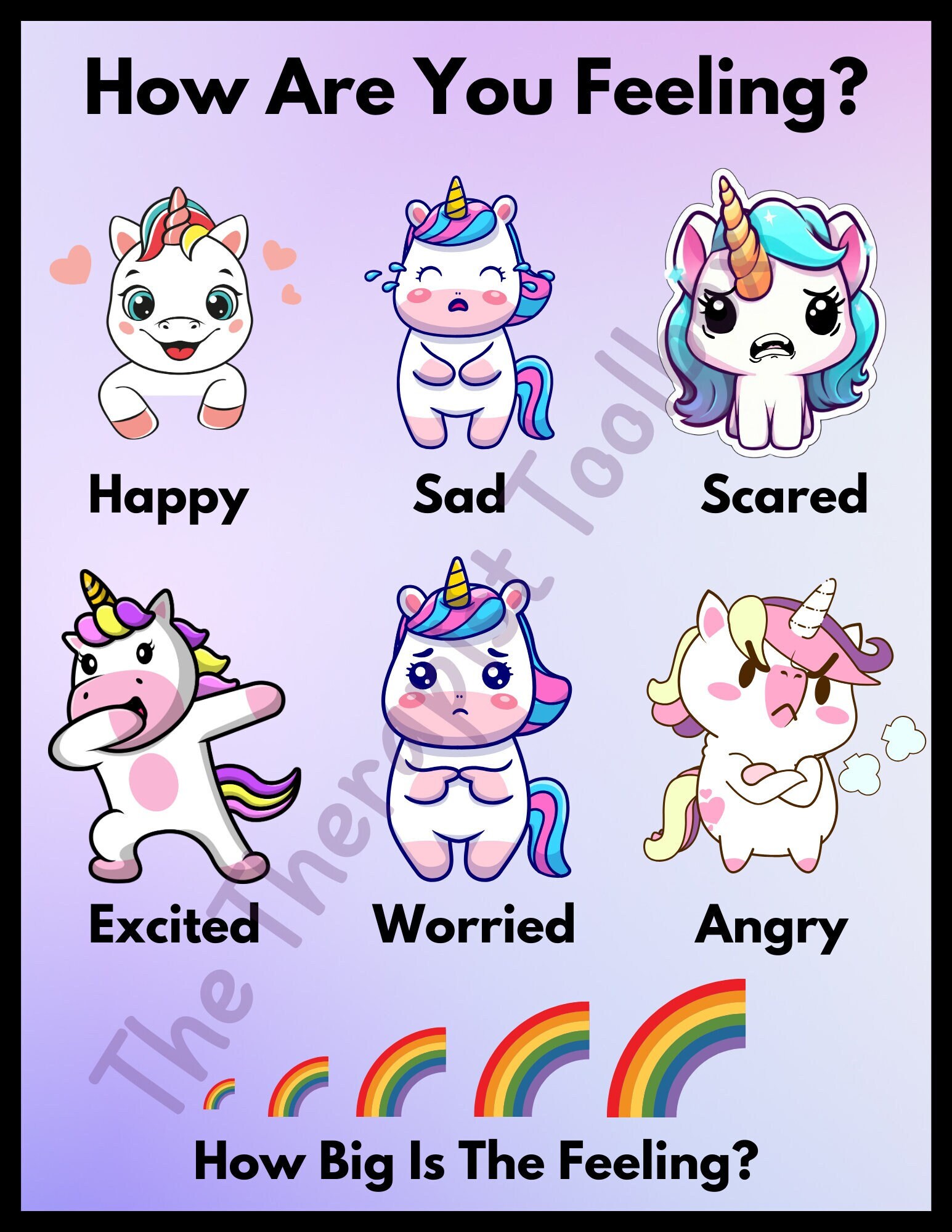 Cute Feelings Chart for Therapy or Teachers, Child Therapist Tools ...