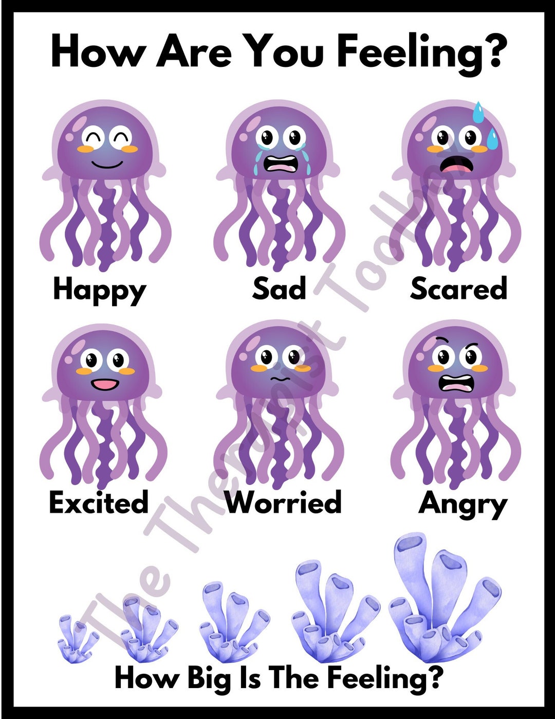 Cute Feelings Chart for Therapy or Teachers, Child Therapist Tools ...