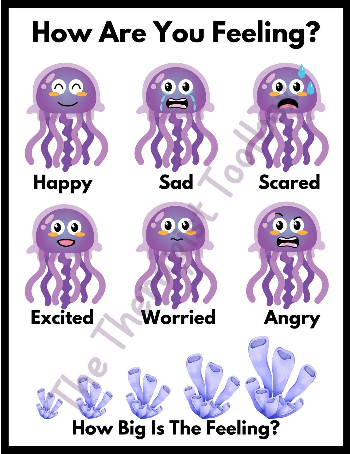 Cute Feelings Chart for Therapy or Teachers, Child Therapist Tools ...