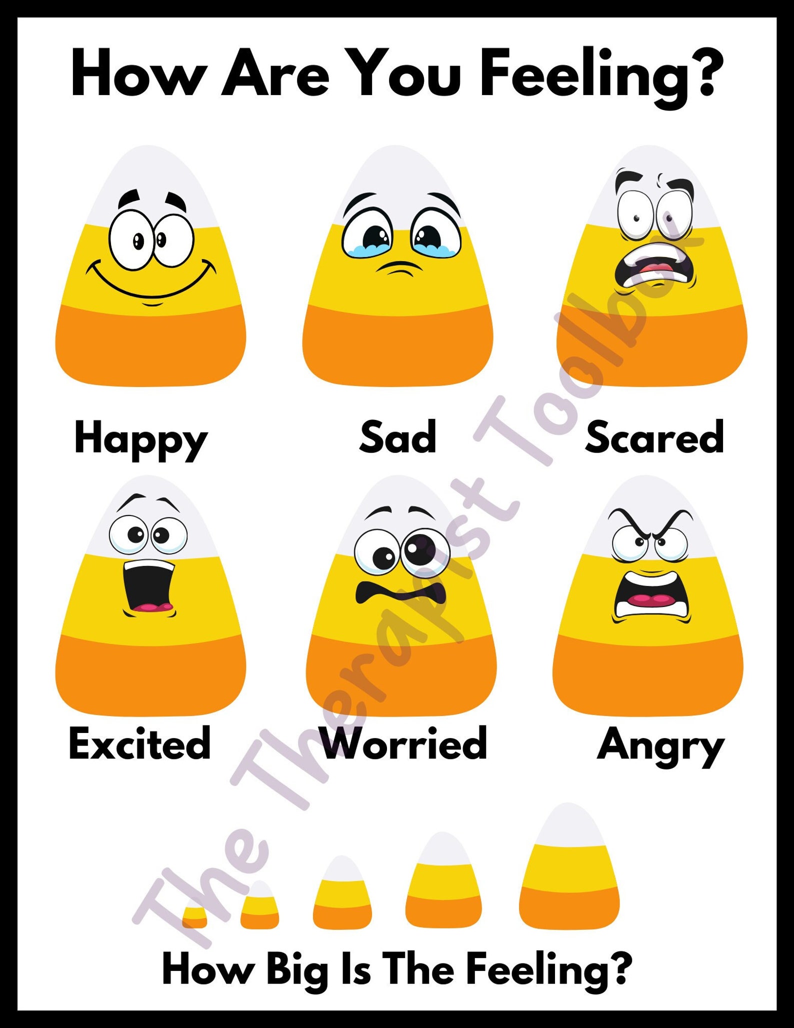Cute Feelings Chart for Therapy, Child Therapist Tools, Counseling ...