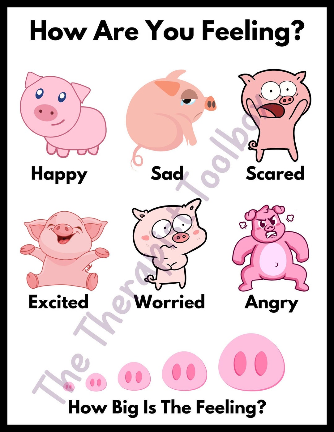 Cute Feelings Chart for Therapy or Teachers, Child Therapist Tools ...