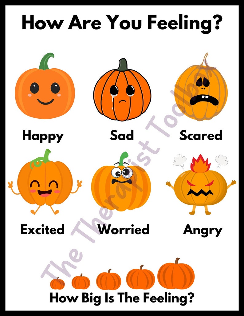 Cute Feelings Chart for Therapy, Child Therapist Tools, Counseling ...