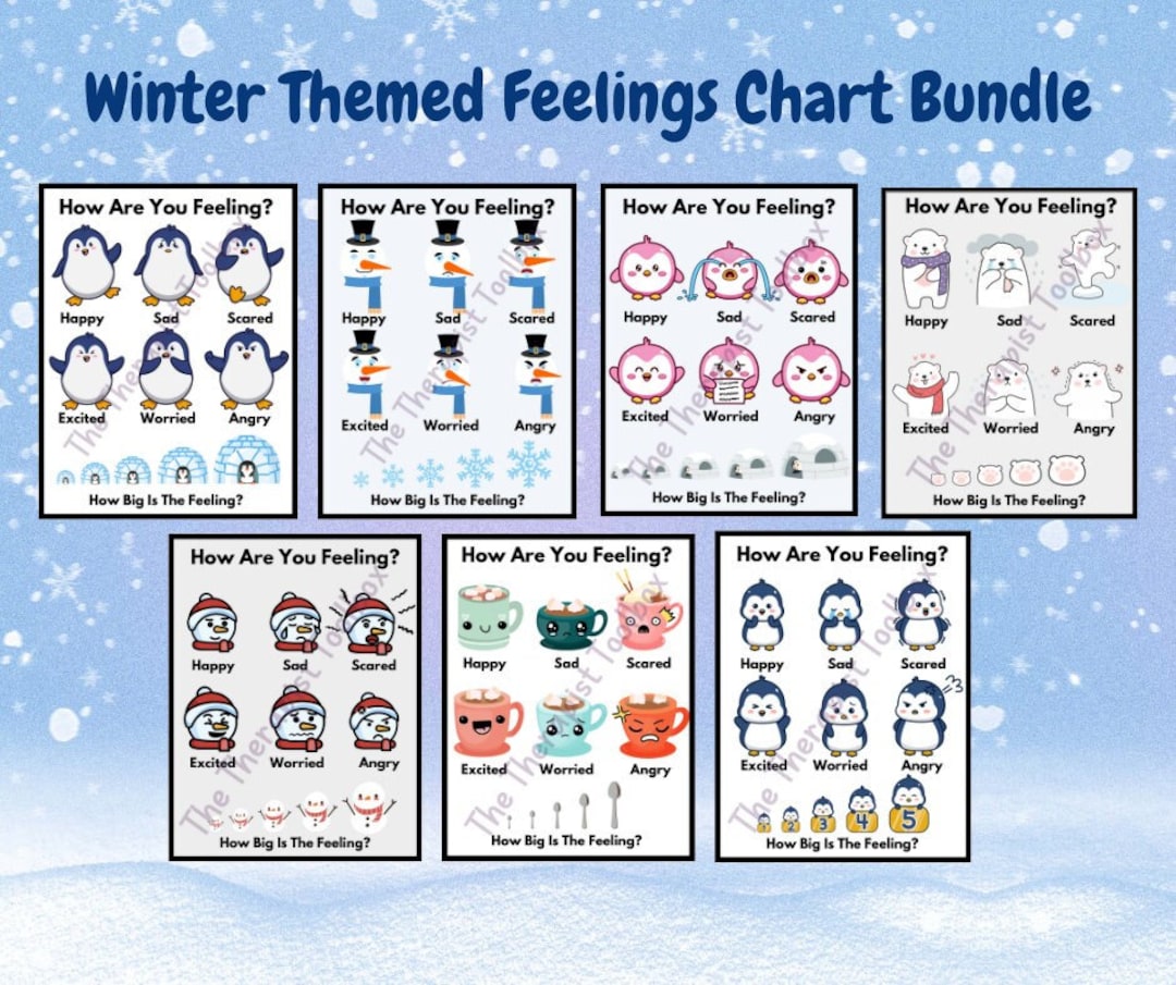 Feelings Chart Bundle, Winter Feelings Charts, Feelings Activity ...