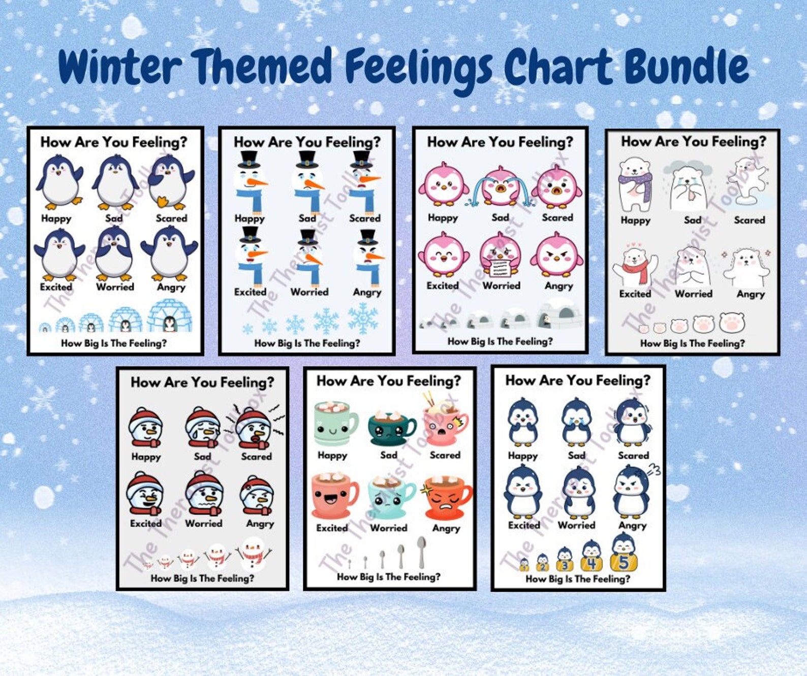 Feelings Chart Bundle, Winter Feelings Charts, Feelings Activity ...