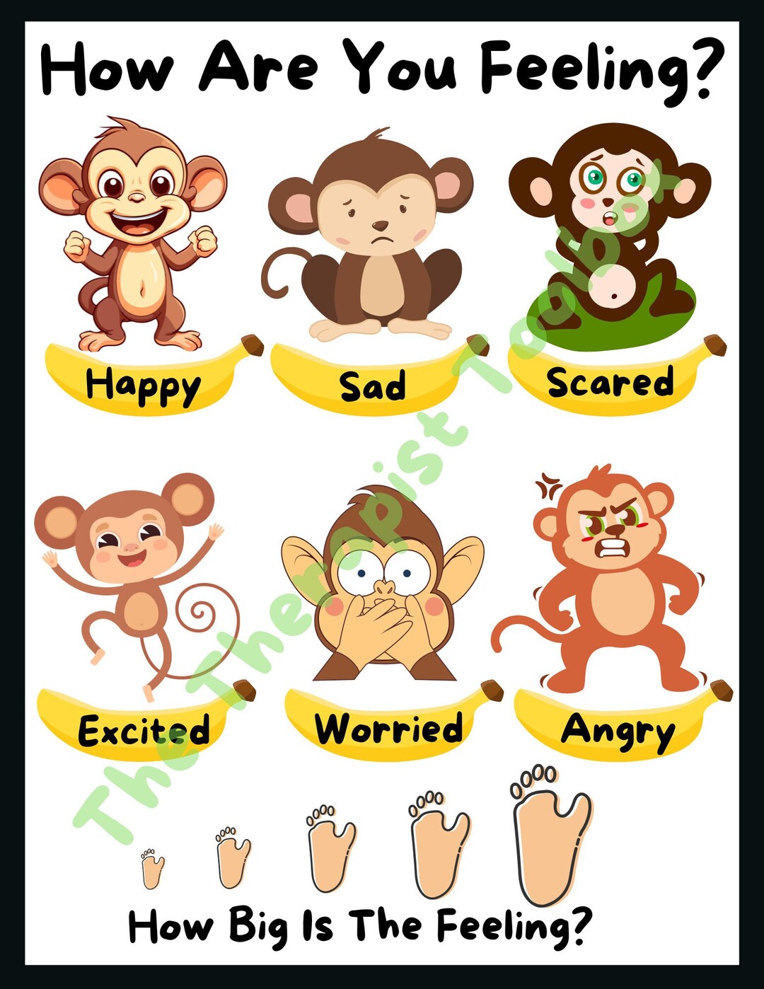 Cute Feelings Chart for Therapy Child Therapist Tools - Etsy
