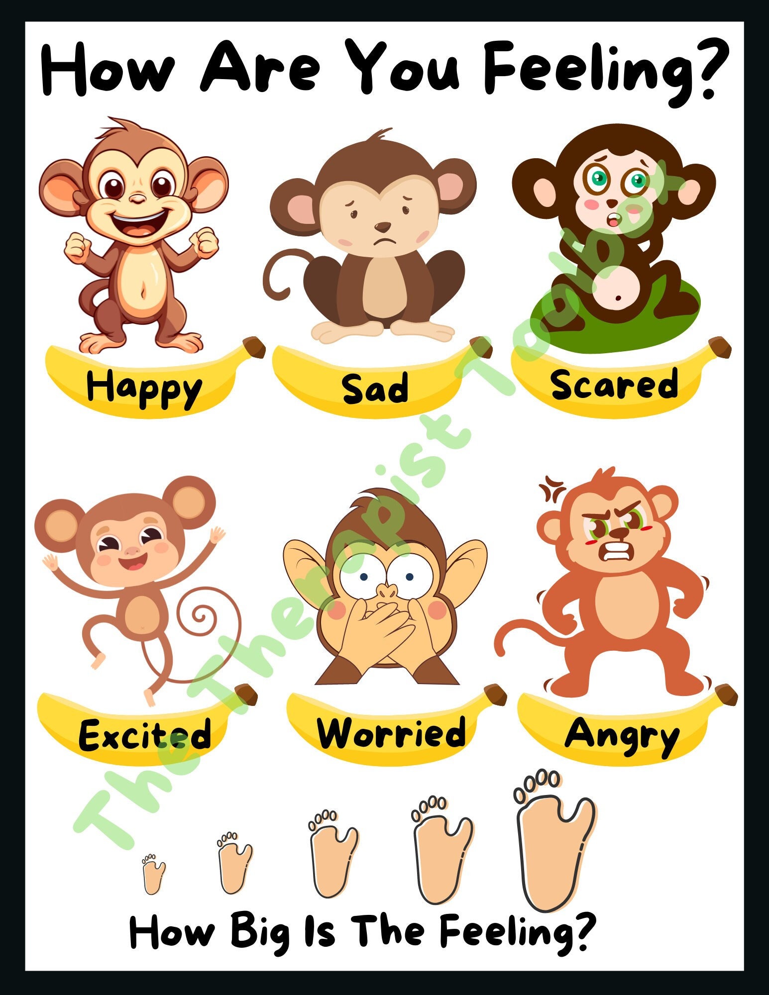 Cute Feelings Chart for Therapy Child Therapist Tools - Etsy