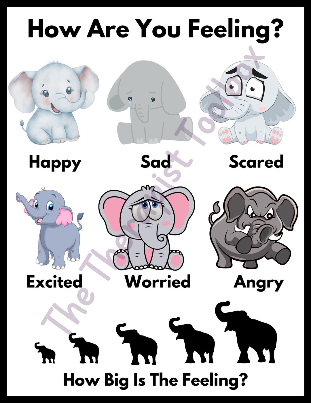 Cute Feelings Chart for Therapy or Teachers, Child Therapist Tools ...