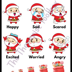 Christmas Feelings Chart, Emotions Chart, Play Therapy Tool, Counseling ...