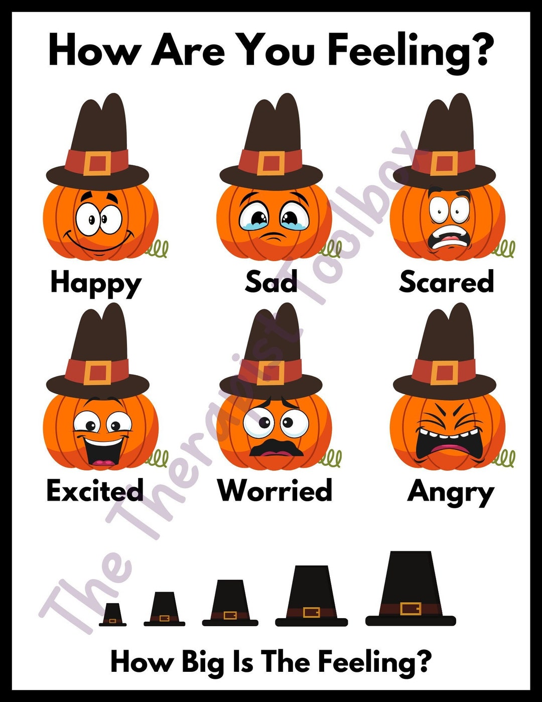 Cute Feelings Chart for Therapy or Teachers, Child Therapist Tools ...