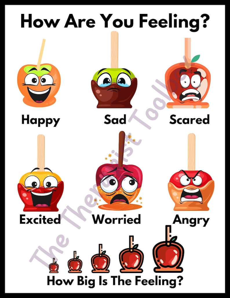 Cute Feelings Chart for Therapy or Teachers, Child Therapist Tools ...
