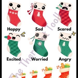 Christmas Feelings Chart, Emotions Chart, Play Therapy Tool, Counseling ...