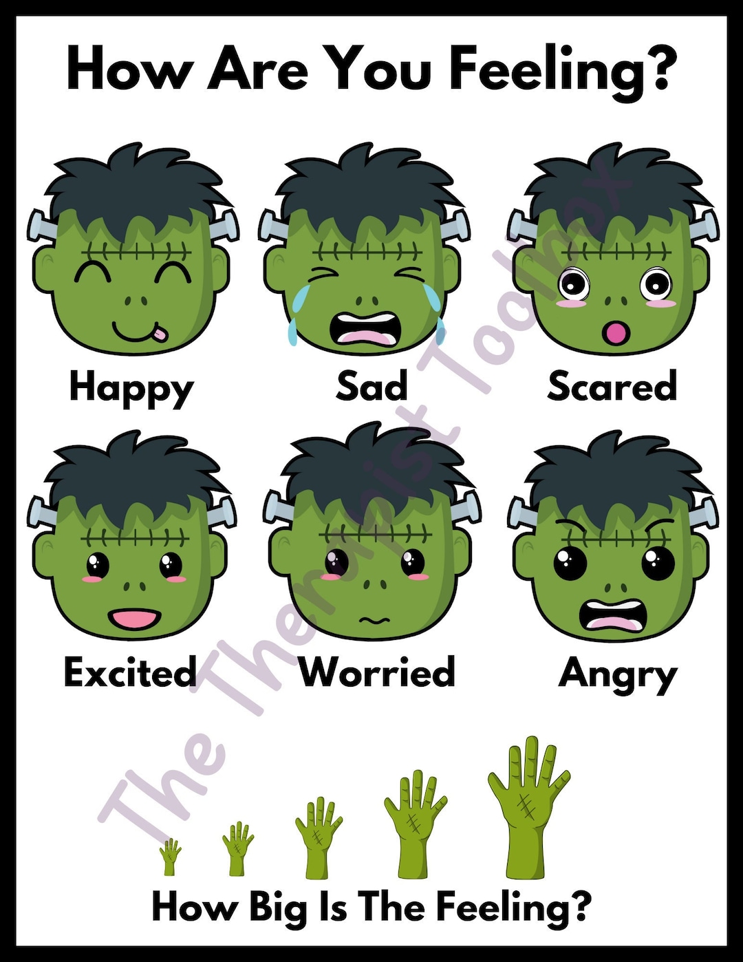 Cute Feelings Chart for Therapy or Teachers, Child Therapist Tools ...