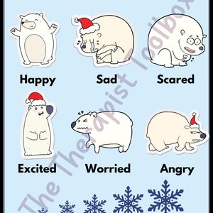 Christmas Feelings Chart, Emotions Chart, Play Therapy Tool, Counseling ...