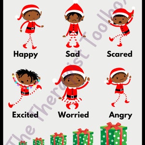 Christmas Feelings Chart, Emotions Chart, Play Therapy Tool, Counseling ...