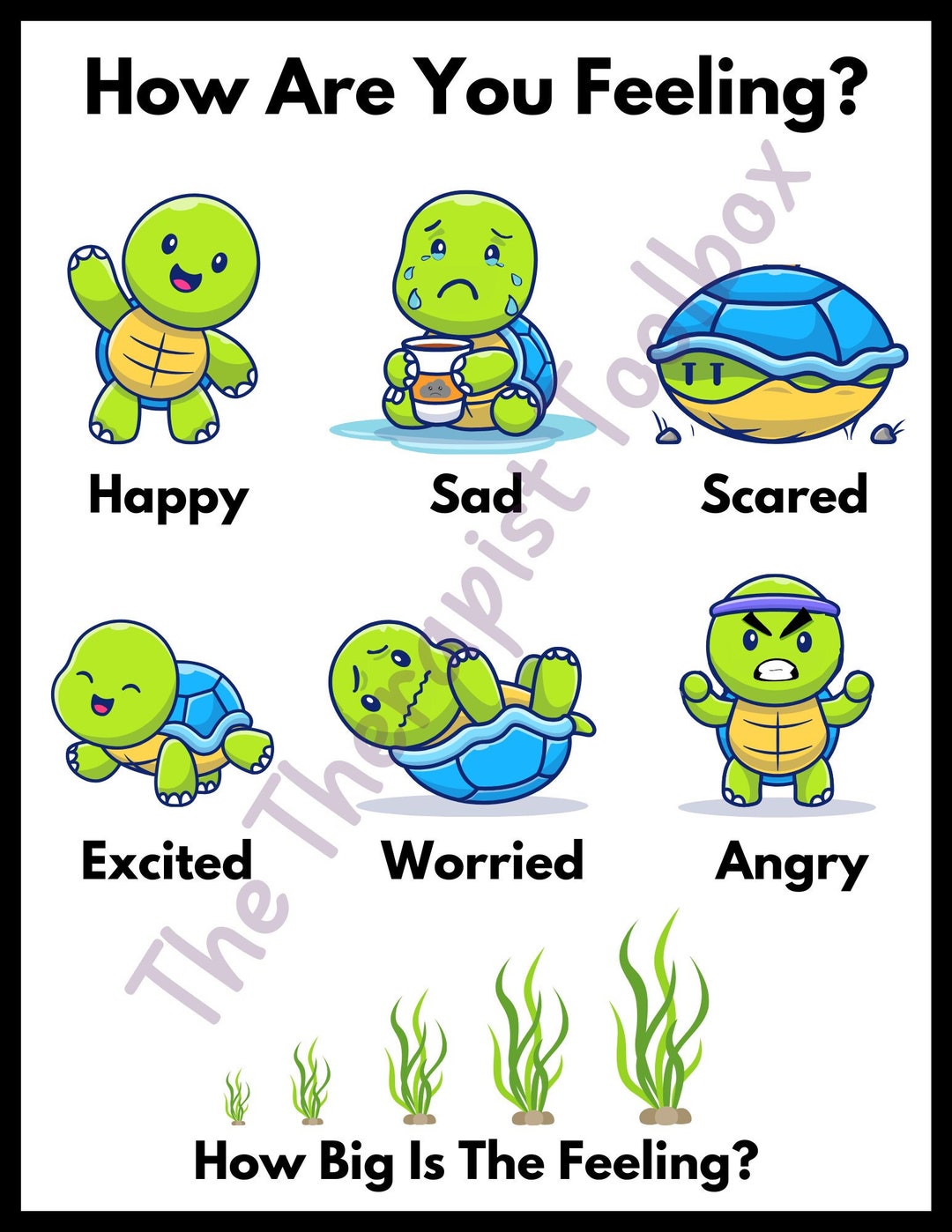 Cute Feelings Chart for Therapy or Teachers, Child Therapist Tools ...
