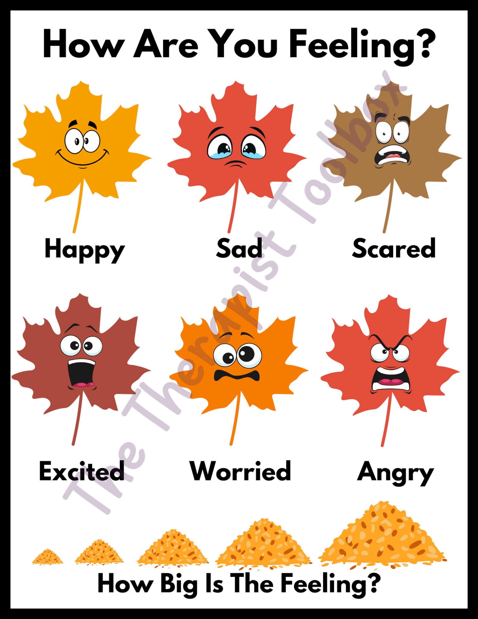 Cute Fall Themed Feelings Chart Bundle! Feelings Chart for Children ...