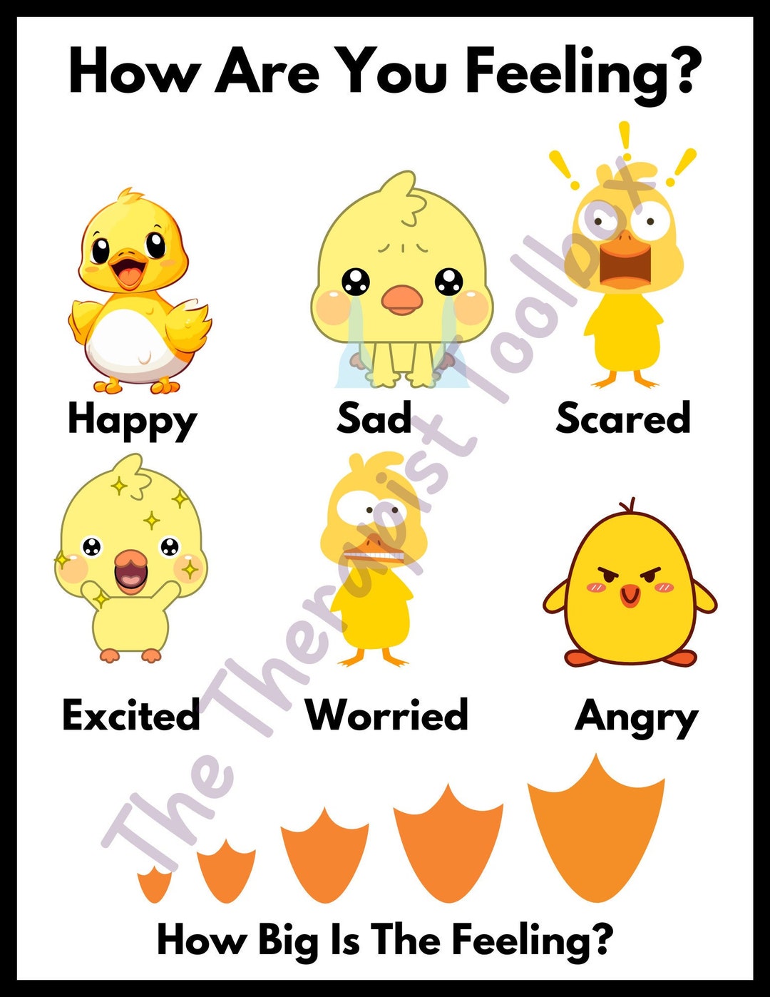 Cute Feelings Chart for Therapy or Teachers, Child Therapist Tools ...