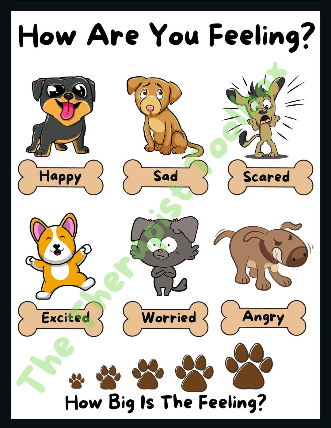 Cute Feelings Chart for Therapy Child Therapist Tools - Etsy