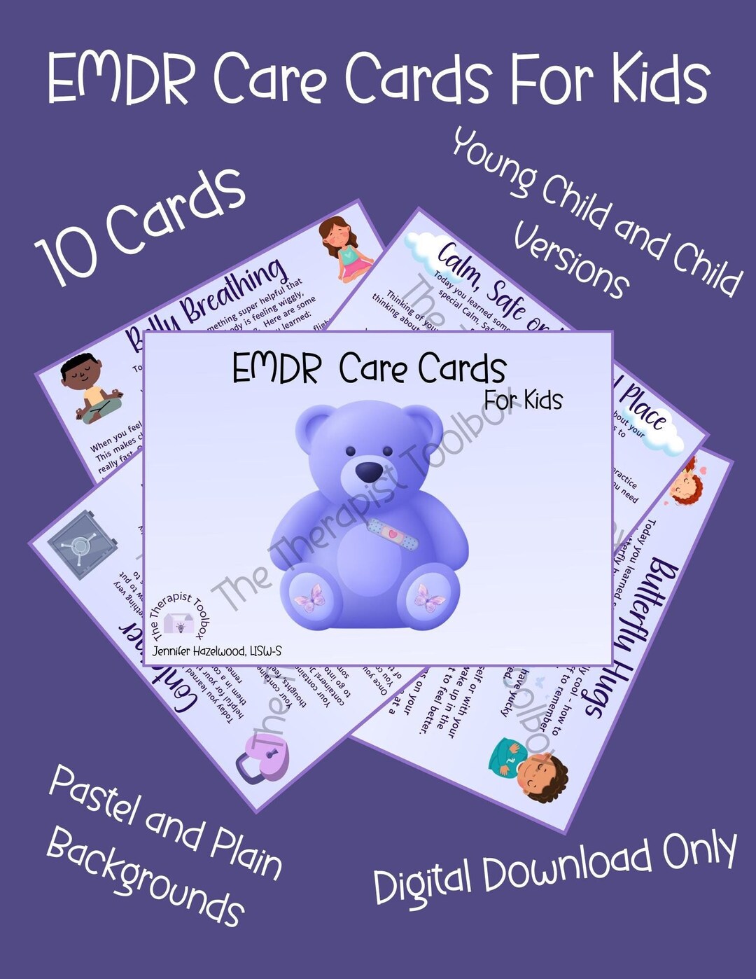 EMDR Care Cards for Kids, EMDR Handouts, EMDR Worksheets, Child Therapy ...
