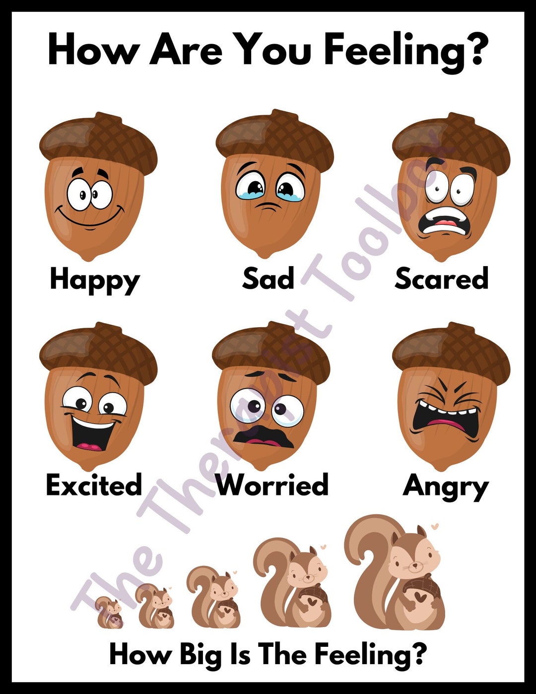 Cute Feelings Chart for Therapy or Teachers, Child Therapist Tools ...