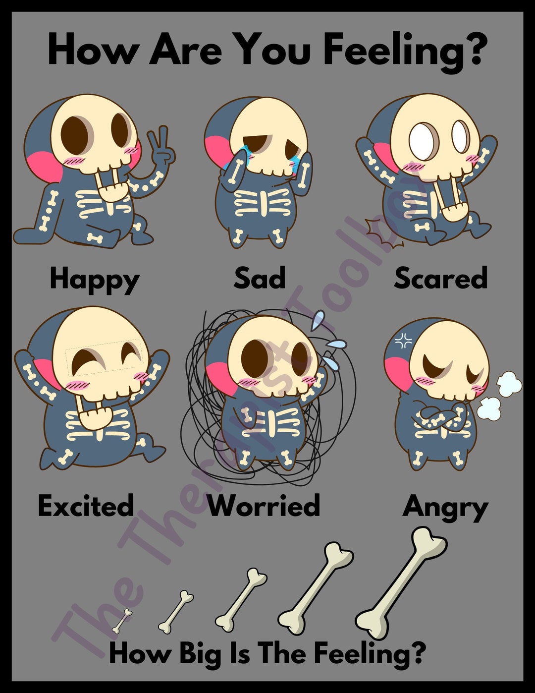 Cute Feelings Chart for Therapy or Teachers, Child Therapist Tools ...